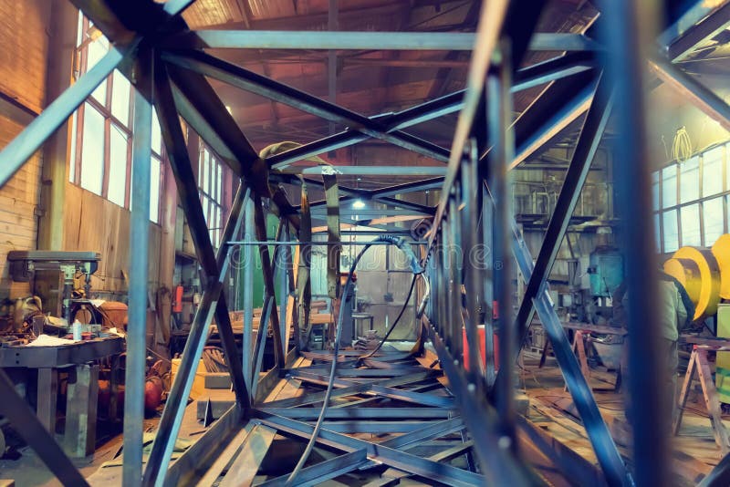 The Old Assembly Plant of Metal Structures Stock Image - Image of ...
