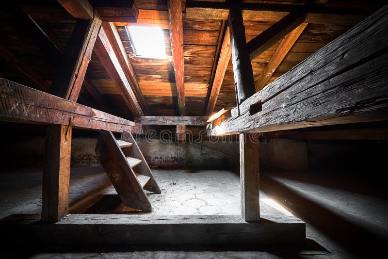 Old attic stock image. Image of rafters, building, builtin - 39633421
