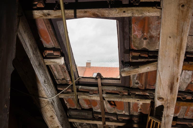 Old attic stock image. Image of scary, ancient, room - 71342537