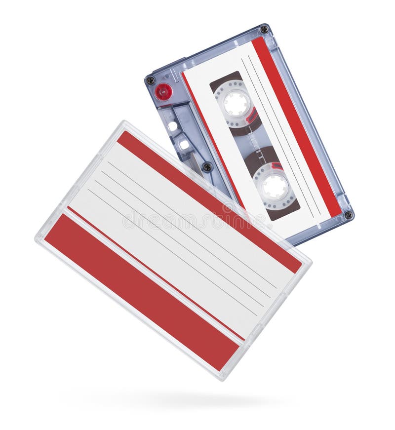 Old Audio Tape Compact Cassette with Box Isolated Stock Photo - Image ...