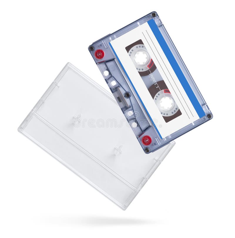 Old Audio Tape Compact Cassette with Box Isolated on White Stock Photo ...