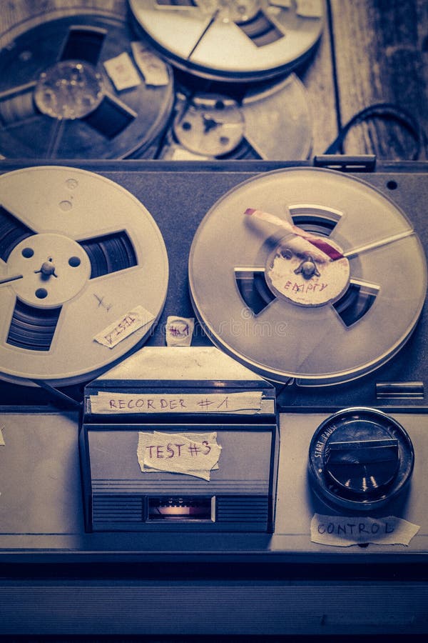 Old Audio Tape Recorder with a Few Rolls of Tape Stock Photo - Image of ...