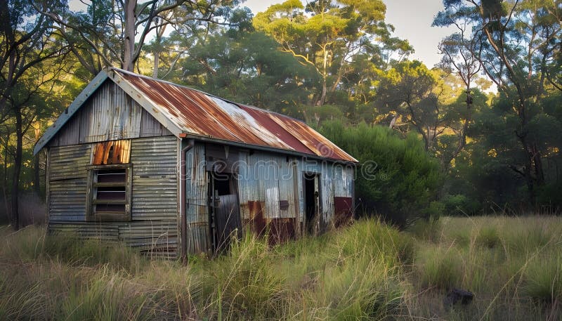 Old Australian shack stock illustration. Illustration of architecture ...
