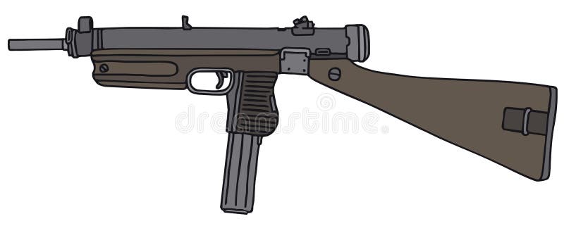 Old automatic gun stock vector. Illustration of shield - 50456295