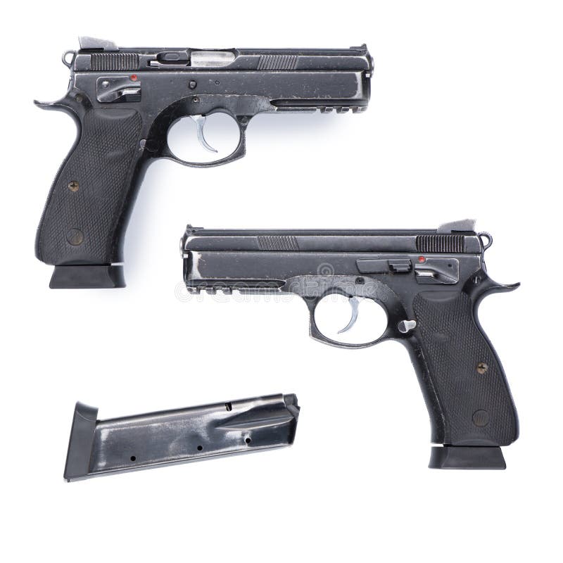 Old Automatic Gun on White Background Stock Photo - Image of white ...