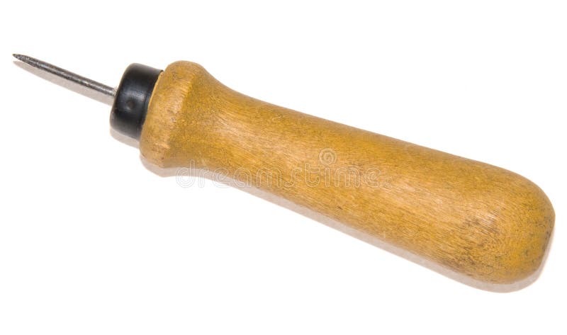 Old awl stock image. Image of wooden, antique, yellow - 12390869