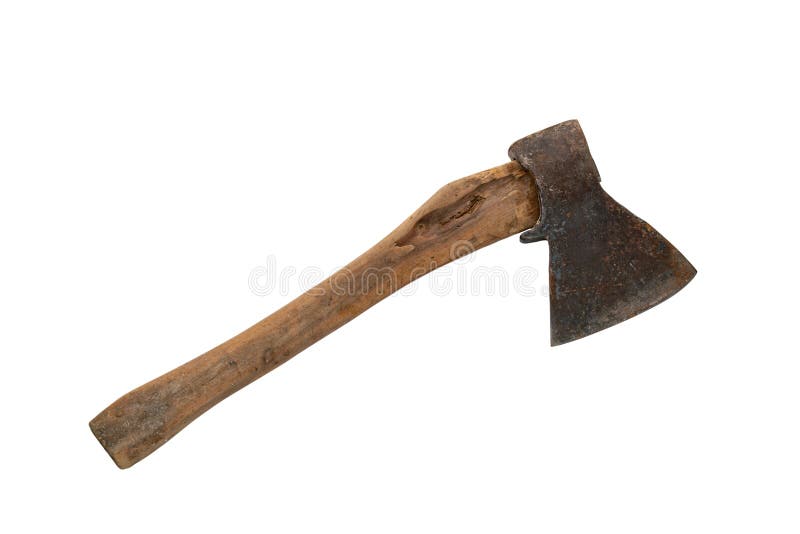 Old Ax Isolated on White Background Stock Image - Image of handle ...
