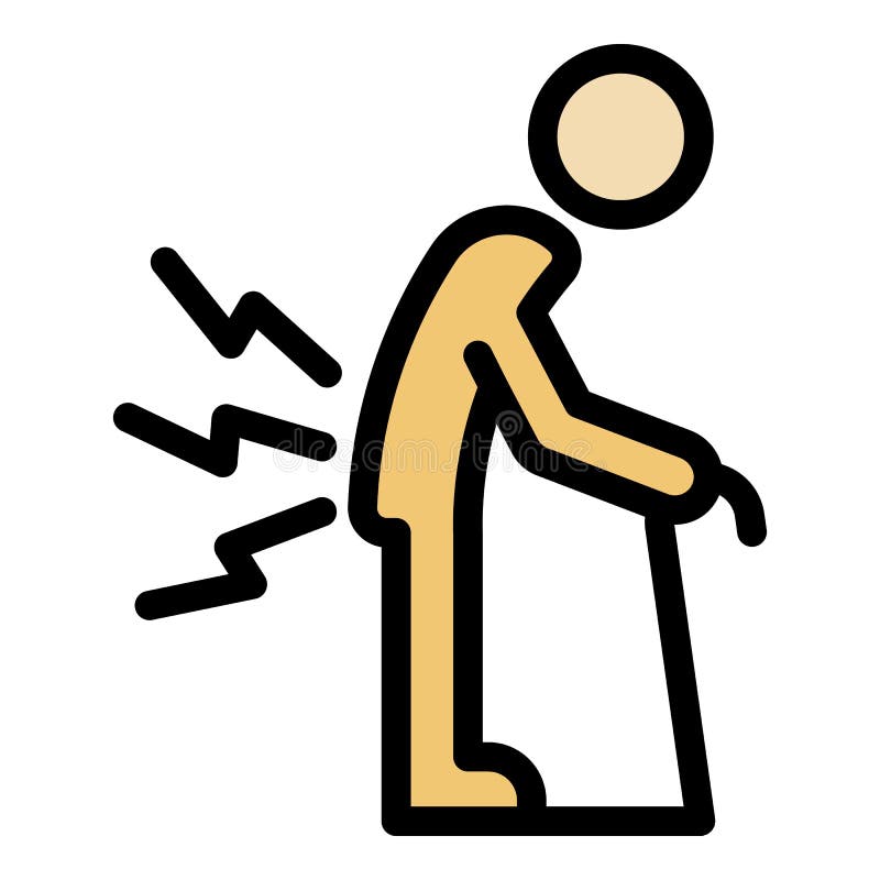 Old Back Pain Icon Color Outline Vector Stock Vector - Illustration of ...
