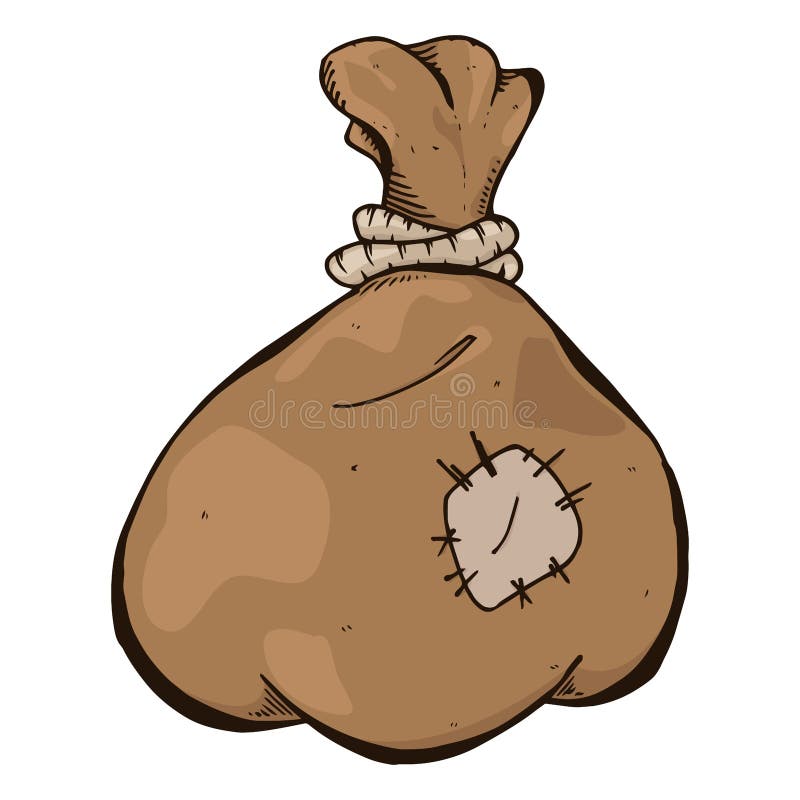 Old Bag Hand Drawn. Vector of an Old Cloth Bag Stock Illustration ...