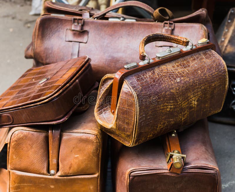 Old bag stock photo. Image of railway, 1940, leather - 41446252