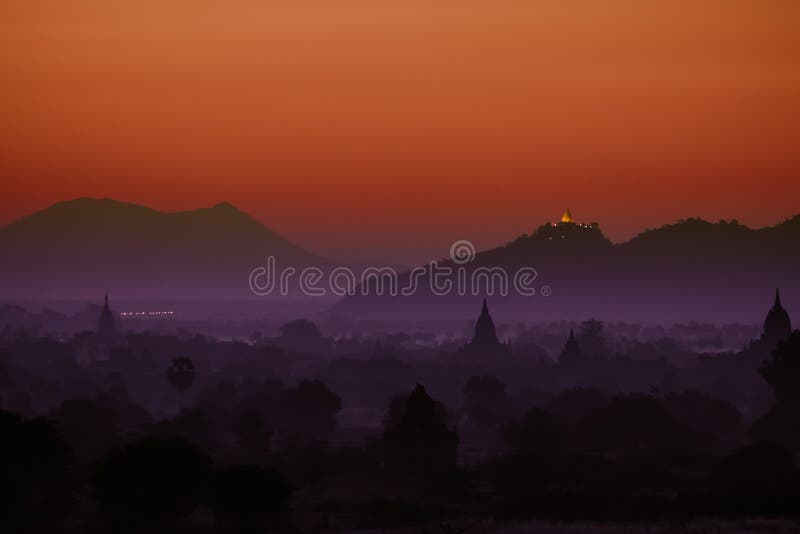 Old Bagan Landscape Sunset stock image. Image of buddhist - 88461559