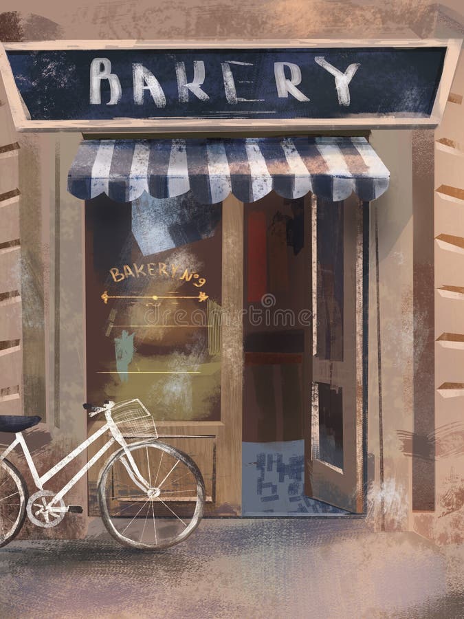 Bakery storefront mockup stock illustration. Illustration of sign ...