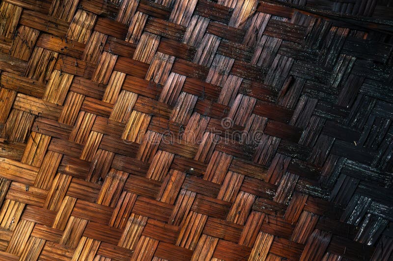 Old Bamboo Weave with Interesting Pattern Stock Image - Image of ...