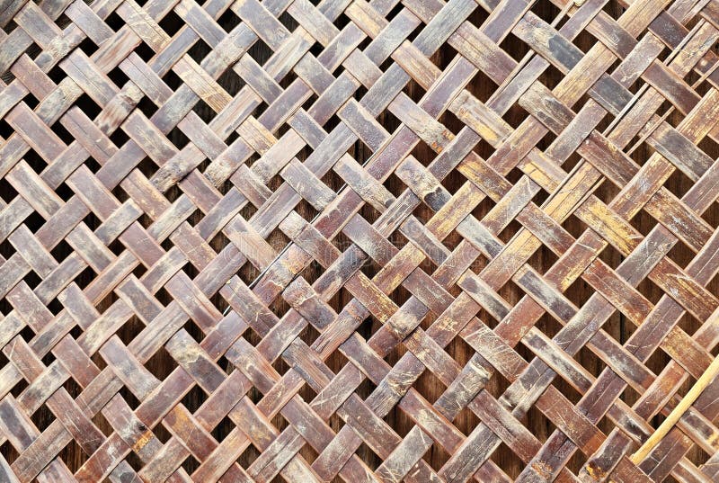 Old Bamboo Weave Wall Background. Stock Image - Image of handmade ...