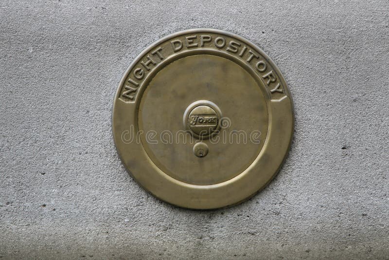 An Old Bank Night Depository Cover Stock Image - Image of antique ...