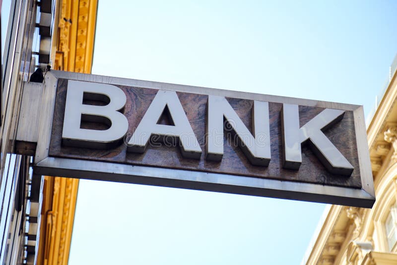 Bank - old sign stock photo. Image of sign, banking, written - 16065624