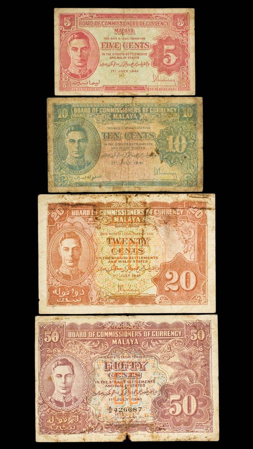 Old Banknote Collection of Malaysia. Stock Photo - Image of banknote ...