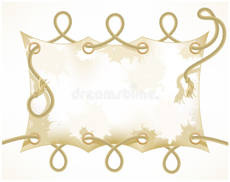 Old banner with a rope stock vector. Illustration of travel - 17449377