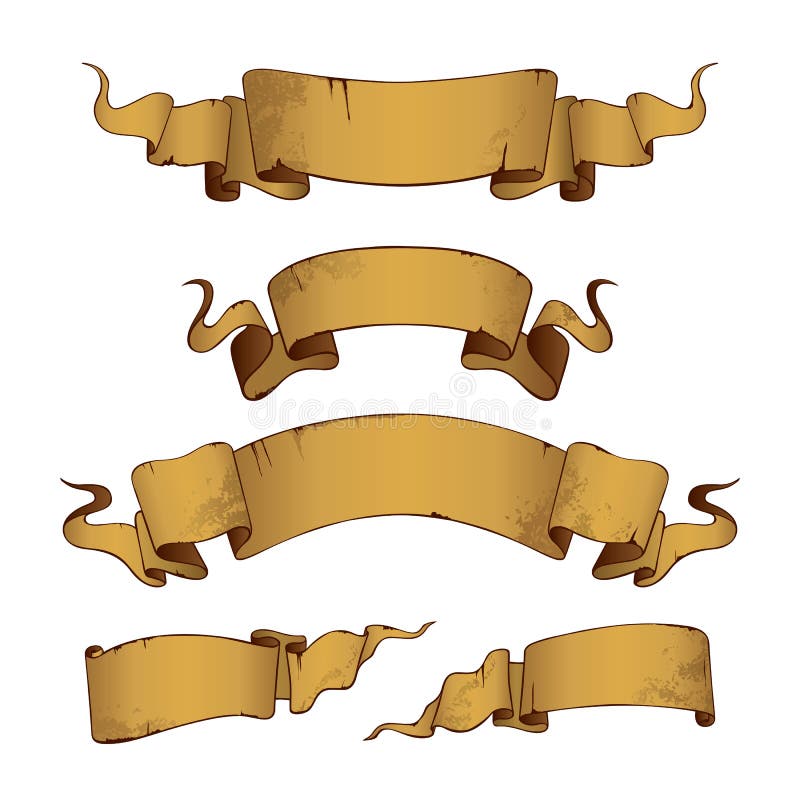 Old Banners (illustration) stock vector. Illustration of curled - 4390776