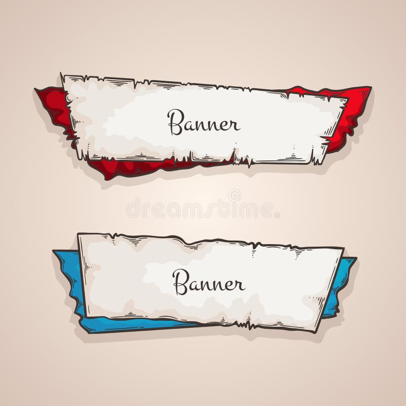 Old Banners Vector Collection. Stock Vector - Illustration of line ...