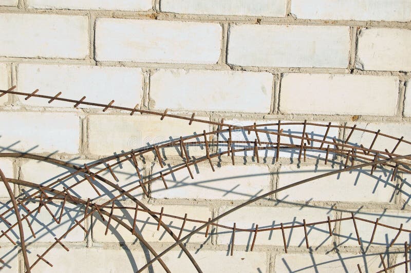 Old Barbed Wire Against Wall of the House Stock Photo - Image of ...