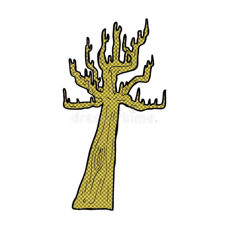 Old Bare Tree Comic Cartoon Stock Illustration - Illustration of simple ...