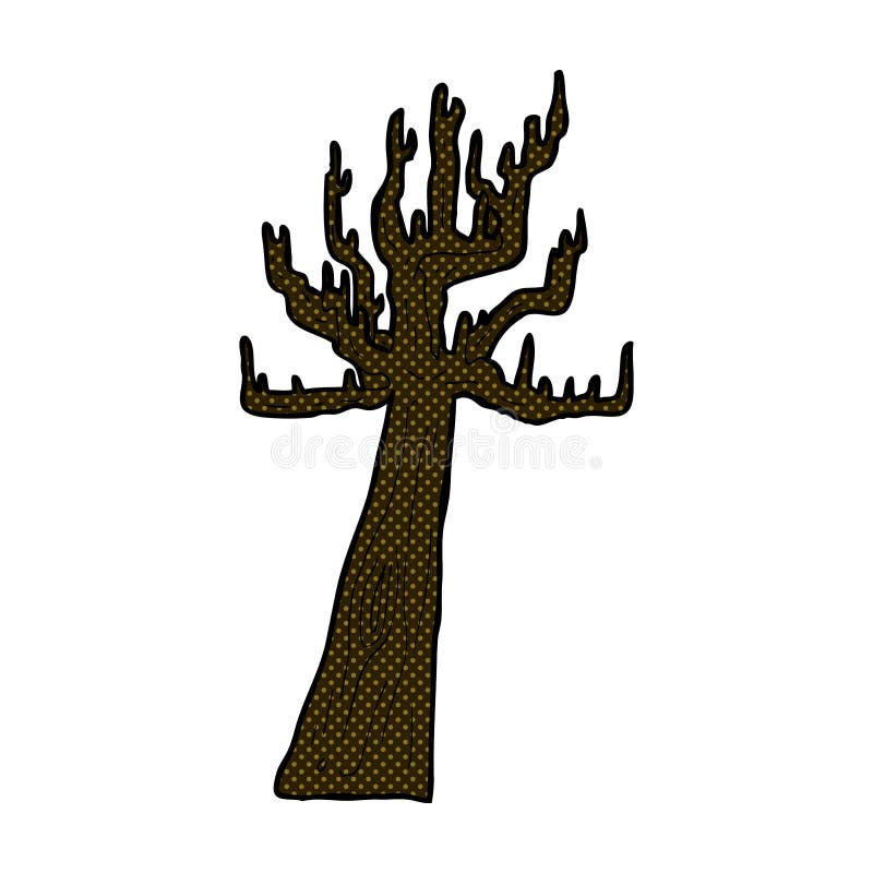 Old Bare Tree Comic Cartoon Stock Illustration - Illustration of ...