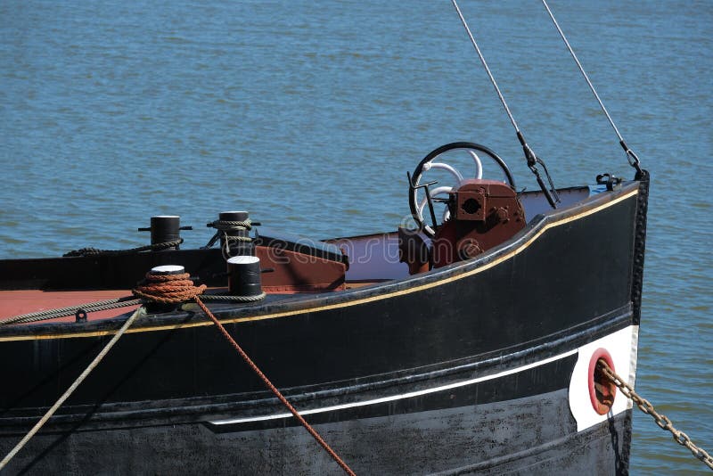 Old Barge Moored at the Guay Stock Photo - Image of speedboat, vehicle ...