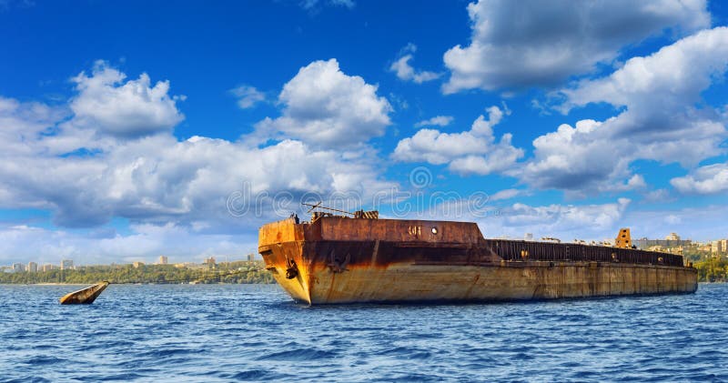 Old barges stock image. Image of danube, cargo, transport - 58853063