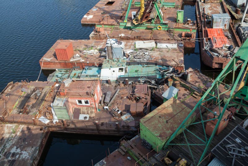 Old Barges in the Port of Hamburg. Stock Photo - Image of turism, canal ...
