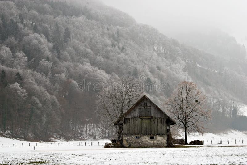 Old barn stock photo. Image of swiss, blizzard, break - 1245338
