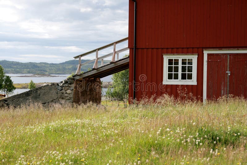 Old Barn with Barn Bridge in a Norwegian Highland Stock Image - Image ...
