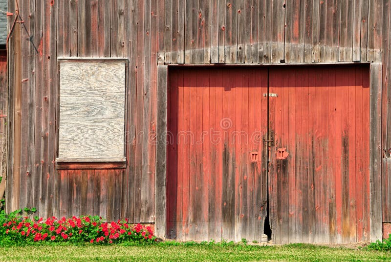 Red Barn Side stock photo. Image of wood, barn, sliding - 336156