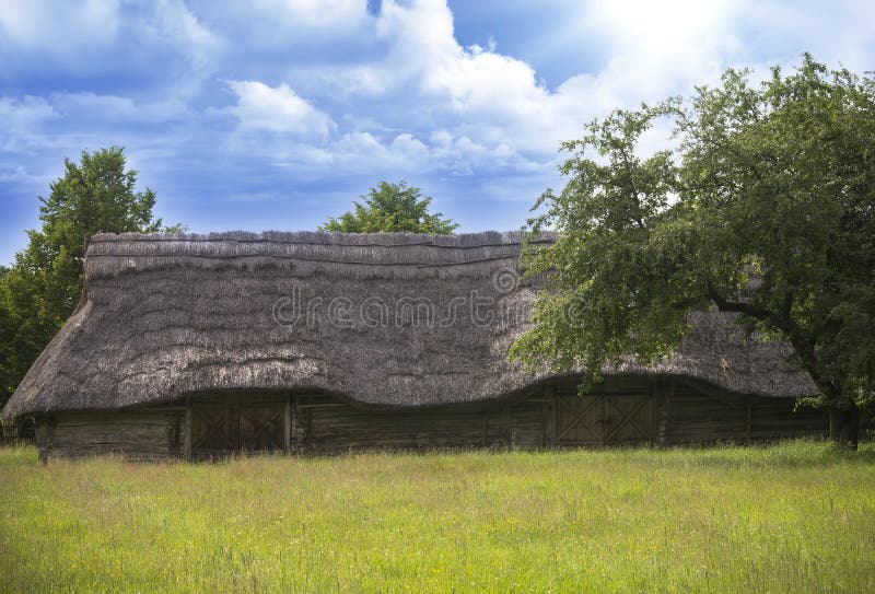 Old Barn for Farm Animals, Lithuania Stock Photo - Image of warm, barn ...