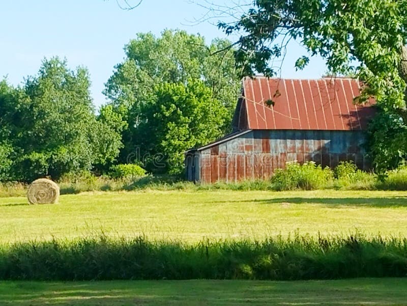 Old Barn in Field stock photo. Image of barn, field - 128396276