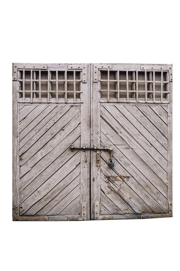 Old Barn Gate Isolate. Wooden Rustic Gate for a Warehouse, Stable or ...