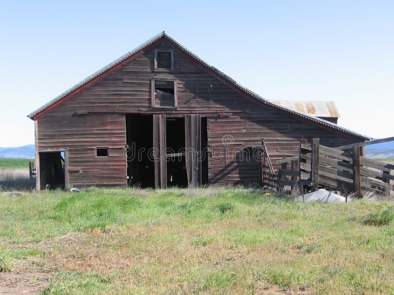 Old Barn stock image. Image of grass, blue, brown, lumber - 53449155