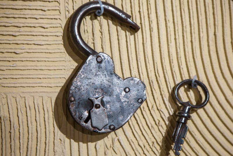 Old barn lock and keys stock photo. Image of history - 160743854