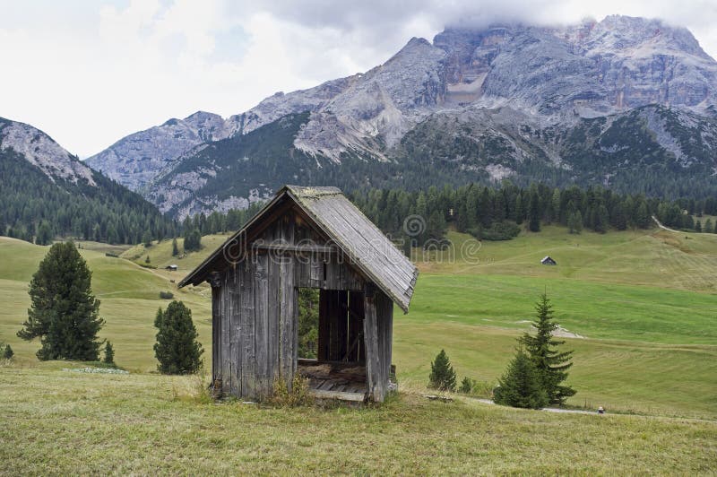 Old barn in the mountain stock photo. Image of hill - 171207274