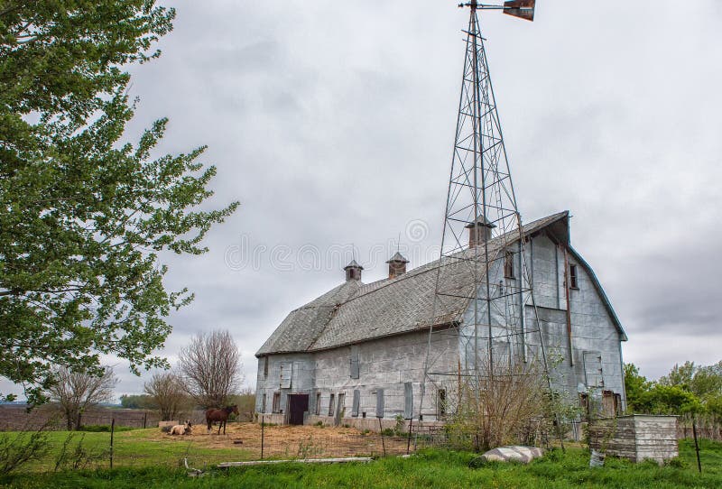 Old White Barn stock image. Image of country, field, agricultural ...