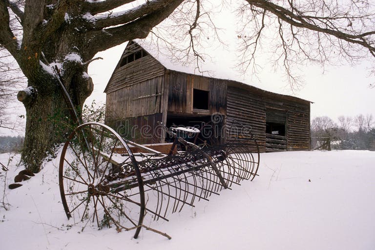 Old barn in the snow stock photo. Image of antique, barn - 28946258