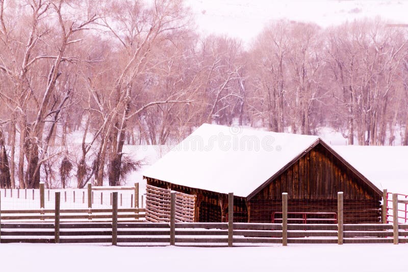 Old barn stock image. Image of ranch, lumber, snow, winter - 289459533