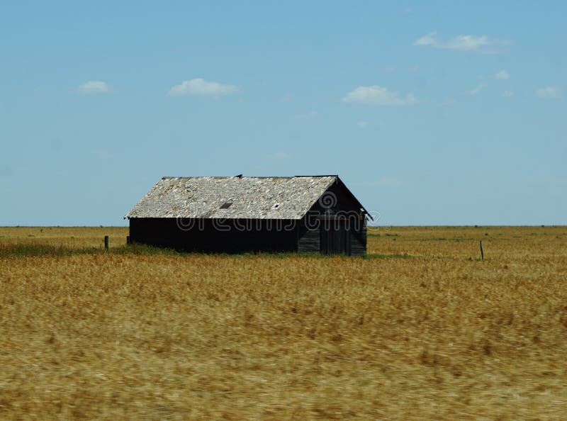 Old Barn on the plains stock photo. Image of falling - 46917842