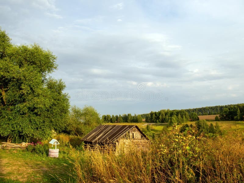 Old Barn among the Trees in the Village Stock Image - Image of travel ...