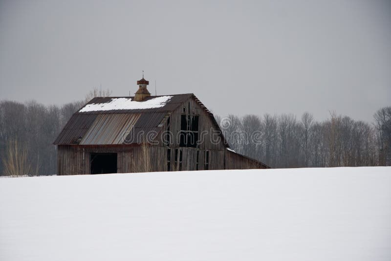 Old Barn in Winter stock photo. Image of winter, michigan - 12582736