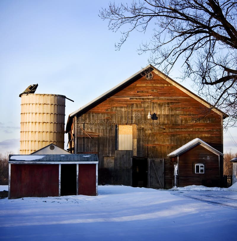 Barn In Snow Picture. Image: 3981380