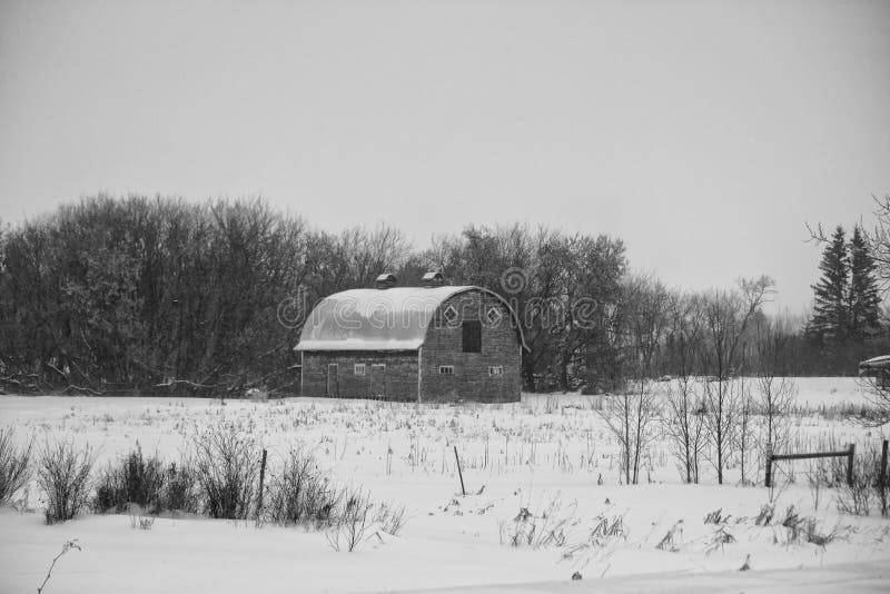 An Old Barn in a Winter Landscape Stock Photo - Image of winter, barn ...