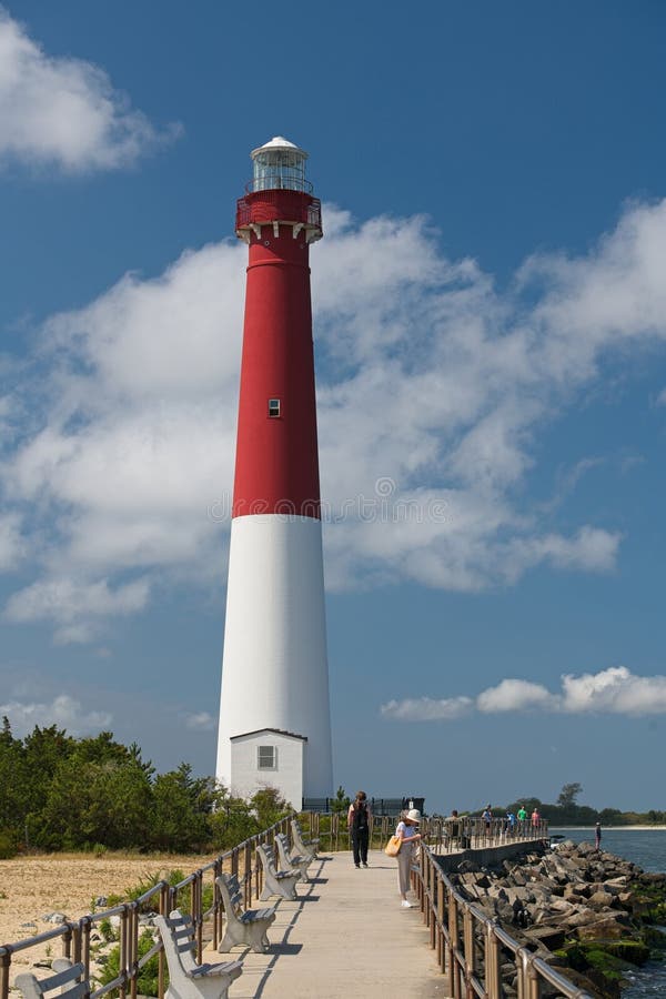 Old Barney Lighthouse at Barnegat Bay NJ Editorial Photography - Image ...