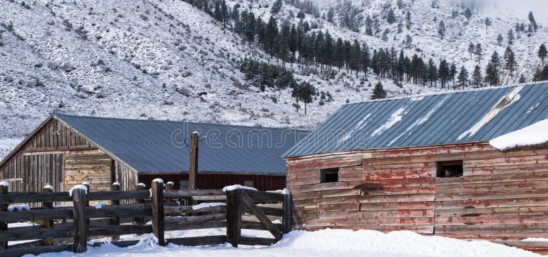 Old Barns stock photo. Image of mountains, trees, green - 85808054