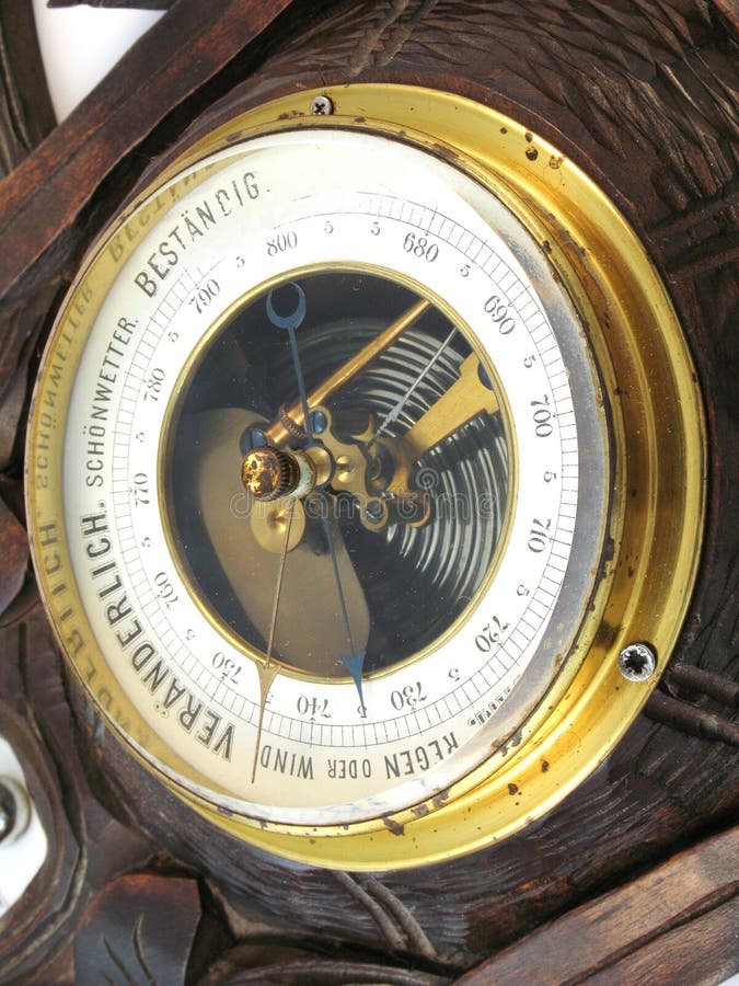 Old barometer stock image. Image of stormy, pressure - 11558691